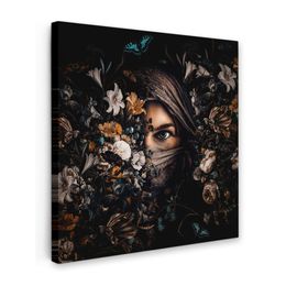 OnlyWow Leinwand Bilder Blumenportr&auml;t | Gr.: 20 x 20 cm