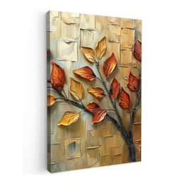 OnlyWow Leinwand Bilder Herbstbl&auml;tter | Gr.: 40 x 60 cm