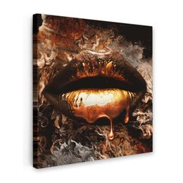 OnlyWow Leinwand Bilder Luxus Lippen | Gr.: 20 x 20 cm