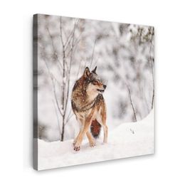 OnlyWow Leinwand Bilder Haselnussfarben | Gr.: 20 x 20 cm