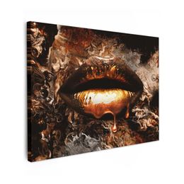 OnlyWow Leinwand Bilder Luxus Lippen | Gr.: 30 x 20 cm