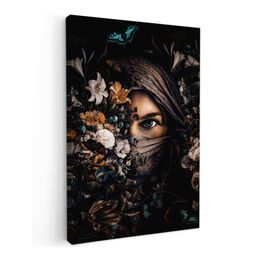 OnlyWow Leinwand Bilder Blumenportr&auml;t | Gr.: 30 x 40 cm