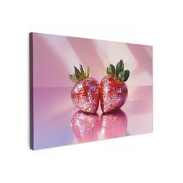 OnlyWow Leinwand Bilder Pink | Gr.: 30 x 20 cm
