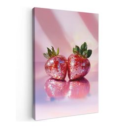 OnlyWow Leinwand Bilder Pink | Gr.: 40 x 60 cm