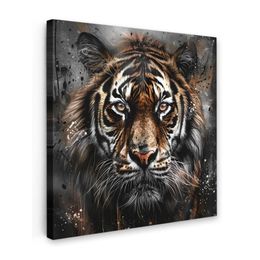 OnlyWow Leinwand Bilder Tiger | Gr.: 50 x 50 cm