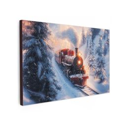 OnlyWow Leinwand Bilder Dunkelrot | Gr.: 80x60 cm