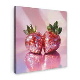 OnlyWow Leinwand Bilder Pink | Gr.: 90 x 90 cm