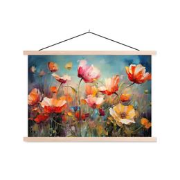 OnlyWow Poster mit Leiste Bunte Blumen | Gr.: 90 x 60 cm