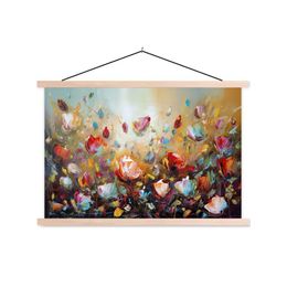 MuchoWow Poster mit Leiste Blumenmeer | Gr.: 60 x 40 cm