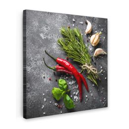 OnlyWow Leinwand Bilder Gew&uuml;rze | Gr.: 90 x 90 cm