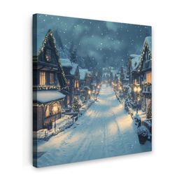 OnlyWow Leinwand Bilder Dunkelblau | Gr.: 20 x 20 cm