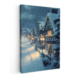 OnlyWow Leinwand Bilder Dunkelblau | Gr.: 30 x 40 cm
