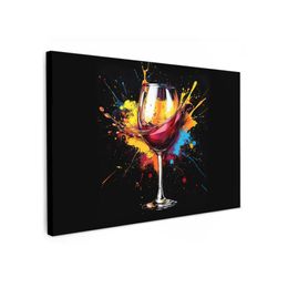 OnlyWow Leinwand Bilder Weinrot | Gr.: 60 x 40 cm