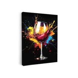OnlyWow Leinwand Bilder Weinrot | Gr.: 80 x 120 cm