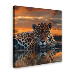OnlyWow Leinwand Bilder Jaguar | Gr.: 90 x 90 cm
