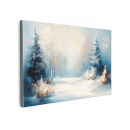 OnlyWow Leinwand Bilder Winterwald | Gr.: 30 x 20 cm