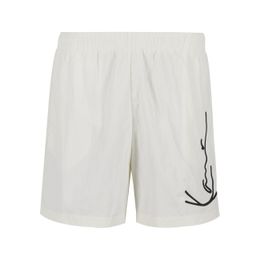 Badeshorts Karl Kani "Karl Kani Signature Swim Shorts", Herren, Gr. XL, US-Gr&ouml;&szlig;en, sanftes wei&szlig;, 100% Polyester, Badehosen Badeshorts