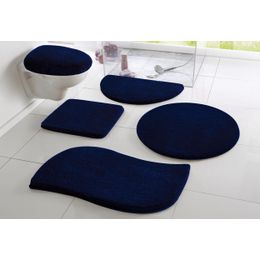 Badematte OTTO HOME "Merida, Badvorleger, Badezimmer Teppich" Gr. 81, blau (marine), H:32mm, Kunstfaser, Badematten, Badematte, Badteppich, Uni Farben, rechteckig, rund & als 2-tlg. Set erh&auml;ltlich