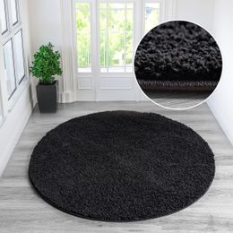 Teppich OTTO HOME "Shaggy 30" Gr. 9, grau (anthrazit), H:30mm &Oslash;:140cm, Kunstfaser, Teppiche, Teppich, Teppich in Uni-Farben, besonders weich und kuschelig, Wohnzimmer