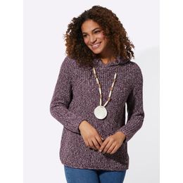 Kapuzenpullover Casual Looks "Kapuzen-Pullover", Damen, Gr. 40, rot (burgund), 100% Baumwolle, meliert, Pullover Kapuzenpullover