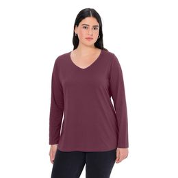 Ulla Popken Shirt in dunkle beere | Gr.: 46-48