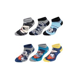 Disney Mickey Mouse 6er-Set: Sneaker Socken Mickey Mouse in Mehrfarbig | Gr.: 27-30