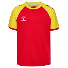 Hummel T-Shirt Raglan&auml;rmel Hmlmatch Kinder in TRUE RED/BLAZING YELLOW | Gr.: 152