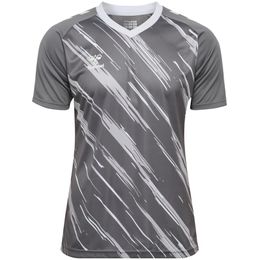 Hummel T-Shirt Raglan&auml;rmel Hmlmatch Erwachsene in STEEL GRAY/WHITE | Gr.: XL