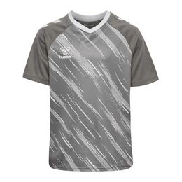 Hummel T-Shirt Raglan&auml;rmel Hmlmatch Kinder in STEEL GRAY/WHITE | Gr.: 128
