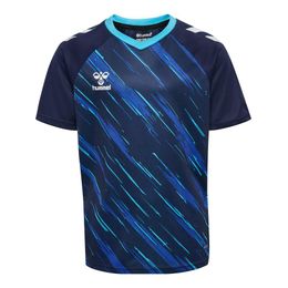 Hummel T-Shirt Raglan&auml;rmel Hmlmatch Kinder in MARINE/AQUARIUS | Gr.: 140