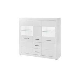 H&ouml;ffner Highboard Bristol wei&szlig; Ma&szlig;e (cm): B: 149 H: 142 T: 42.0 &raquo; H&ouml;ffner