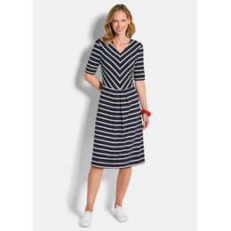 GOLDNER Kurzgr&ouml;&szlig;e: Viskosekleid im Streifen-Look in marine / wei&szlig; / gestreift | Gr.: 25