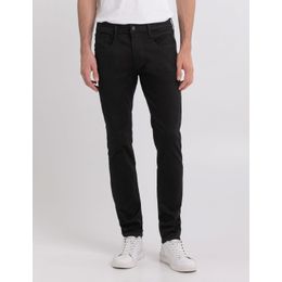 Slim-fit-Jeans Replay "Anbass", Herren, Gr. 34, L&auml;nge 36, schwarz (schwarz fb1), Denim/Jeans, Obermaterial: 74% Baumwolle, 22% Polyester, 4% Elasthan, slim fit normal, Jeans Slim-fit-Jeans