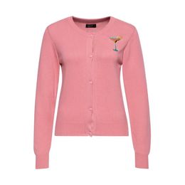 Queen Kerosin Strickjacke Citrus Cocktail in rosa | Gr.: 3XL
