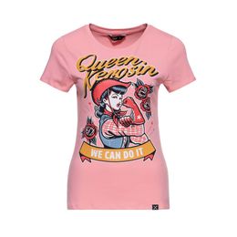 Queen Kerosin T-Shirts We Can Do It in rosa | Gr.: XS