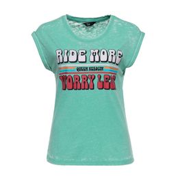 Queen Kerosin T-Shirt Ride More Worry Less in mint | Gr.: XXL