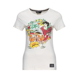 Queen Kerosin T-Shirt Ciao Bella in offwhite | Gr.: M