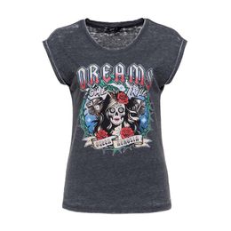 Queen Kerosin T-Shirt Dreams Come True in anthrazit | Gr.: XS