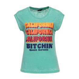 Queen Kerosin T-Shirt California Bitchin' in mint | Gr.: S