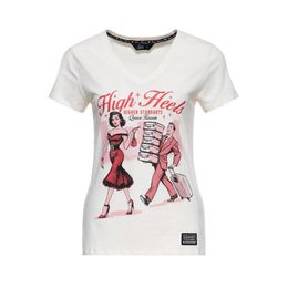 Queen Kerosin T-Shirt High Heels - Higher Standards in offwhite | Gr.: XS