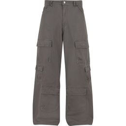 Cargohose Karl Kani "Karl Kani KK Og Multipocket Twill Cargopants", Herren, Gr. L, US-Gr&ouml;&szlig;en, grau, 100% Baumwolle, unifarben, normal, Hosen Cargohose