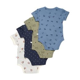Pippi Babywear Kinder Kurzarmbody "Body SS AO-printed (4-pack)" in Gr&uuml;n | Gr.: 74