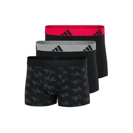 Adidas Boxershort 3er Pack in Schwarz/Grau/Rot | Gr.: L