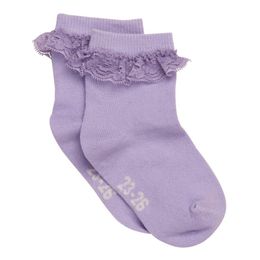 Minymo Kinder Socken "Ankle Sock w. Lace" in Lila | Gr.: 19-22