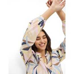 Klassische Bluse Brax "Style VIVI", Damen, Gr. 40, dunkelblau, Web, 100% Viskose, V-Ausschnitt, Blusen Bluse
