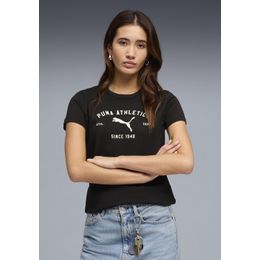 T-Shirt Puma "CLASS GRAPHIC TEE", Damen, Gr. L, Puma schwarz, Jersey, Obermaterial: 100% Baumwolle, bedruckt, regular fit normal, Rundhals, Shirts T-Shirt, Regular Fit, Kurzarm, Rundhalsausschnitt