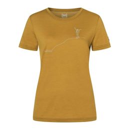 super.natural Merino T-Shirt W GIPFELGL&Uuml;CK TEE in braun | Gr.: L