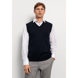Pullunder OLYMP "OLYMP Casual Strick", Herren, Gr. L, marine, 100% Schurwolle, Pullover Pullunder