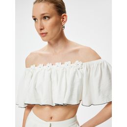 KOTON Bluse Damen Gr&ouml;&szlig;e XL wei&szlig;