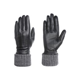 Lederhandschuhe Pearlwood "Lipa", Damen, Gr. 7, schwarz, Schafsleder, unifarben, festlich, Handschuhe, Touchscreen proofed - mit 10 Fingern bedienbar